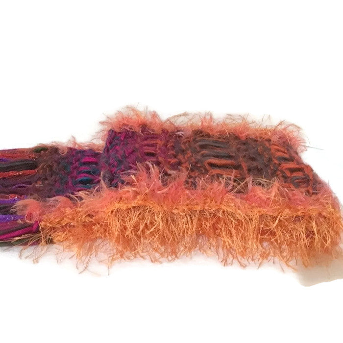 Knit scarf, fiber art scarf, handmade scarf, fine acrylic yarn, The ap ...