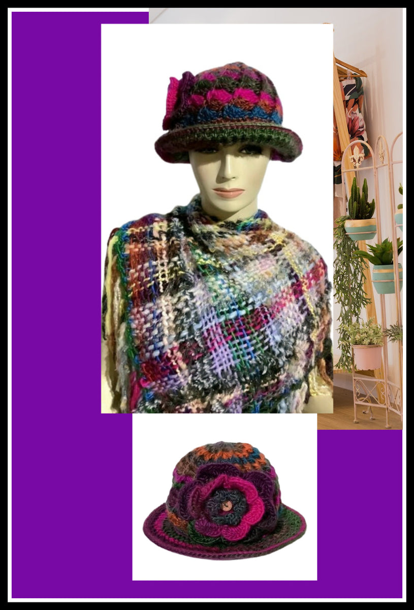 THE PURPLE ÑUSTA (an Inca princess in Quechua) HAT, handmade beanie, c ...